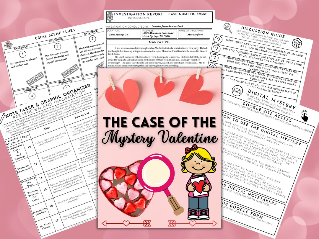 Valentines Day Activities Valentines Day Games Mystery Game Valentines ...