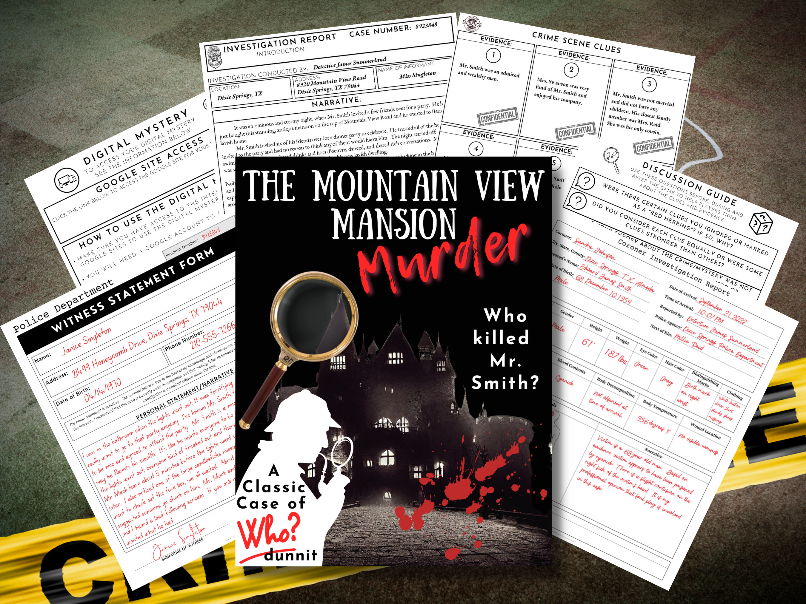 Murder Mystery Game Escape Room Kit Family Game Night Unsolved Case ...