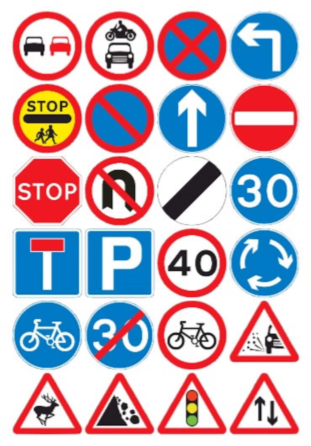 Traffic Signs Edible Wafer Paper Cake Topper/ Cupcake Topper Pre Cut ...