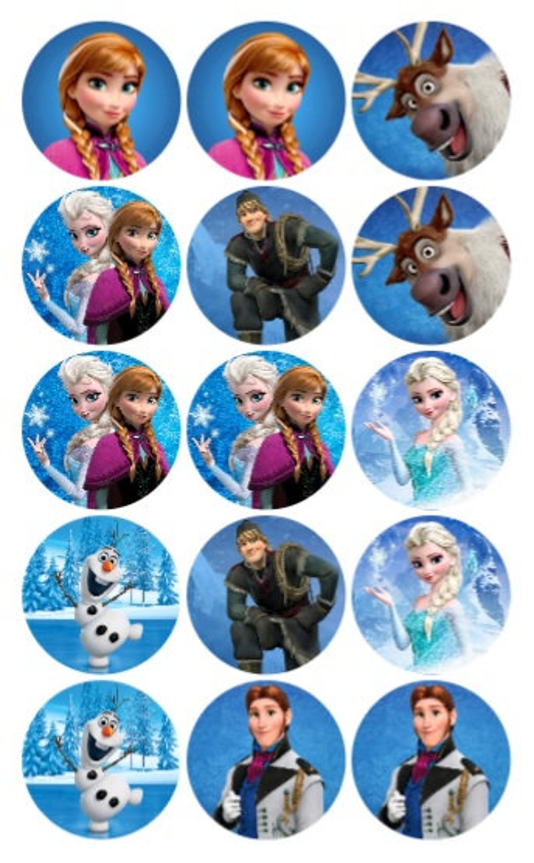 Frozen Characters/elsa/anna/kristoff/hans/olaf/sven Edible Wafer Cake ...