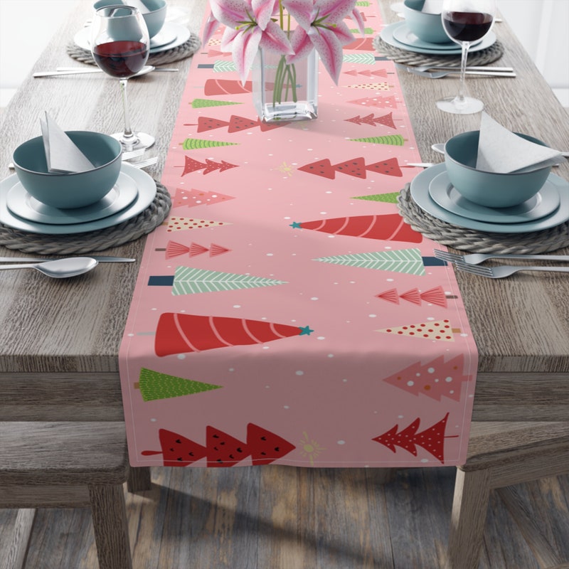 Pink Table Runner - Etsy