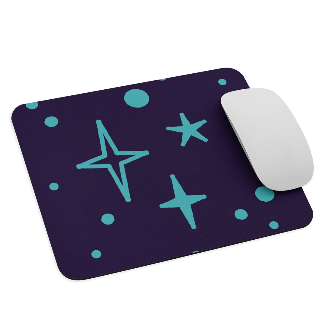 Blue and Turquoise Starry Night Mouse Pad, Kids Desk, Retro Mouse Pad ...