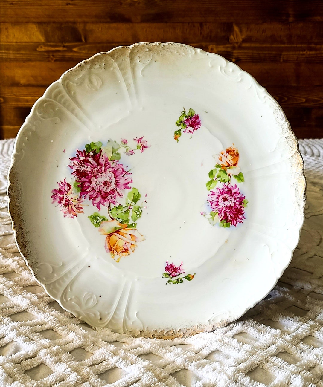 Antique Roses Plate-large - Etsy