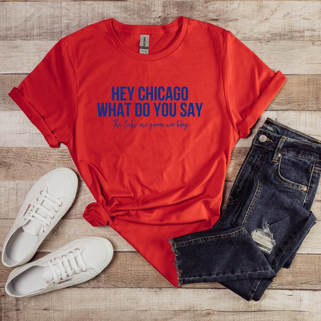 Cubs Hey Chicago Lyrics Baseball Unisex Softstyle T-shirt, Chicago Cubs ...
