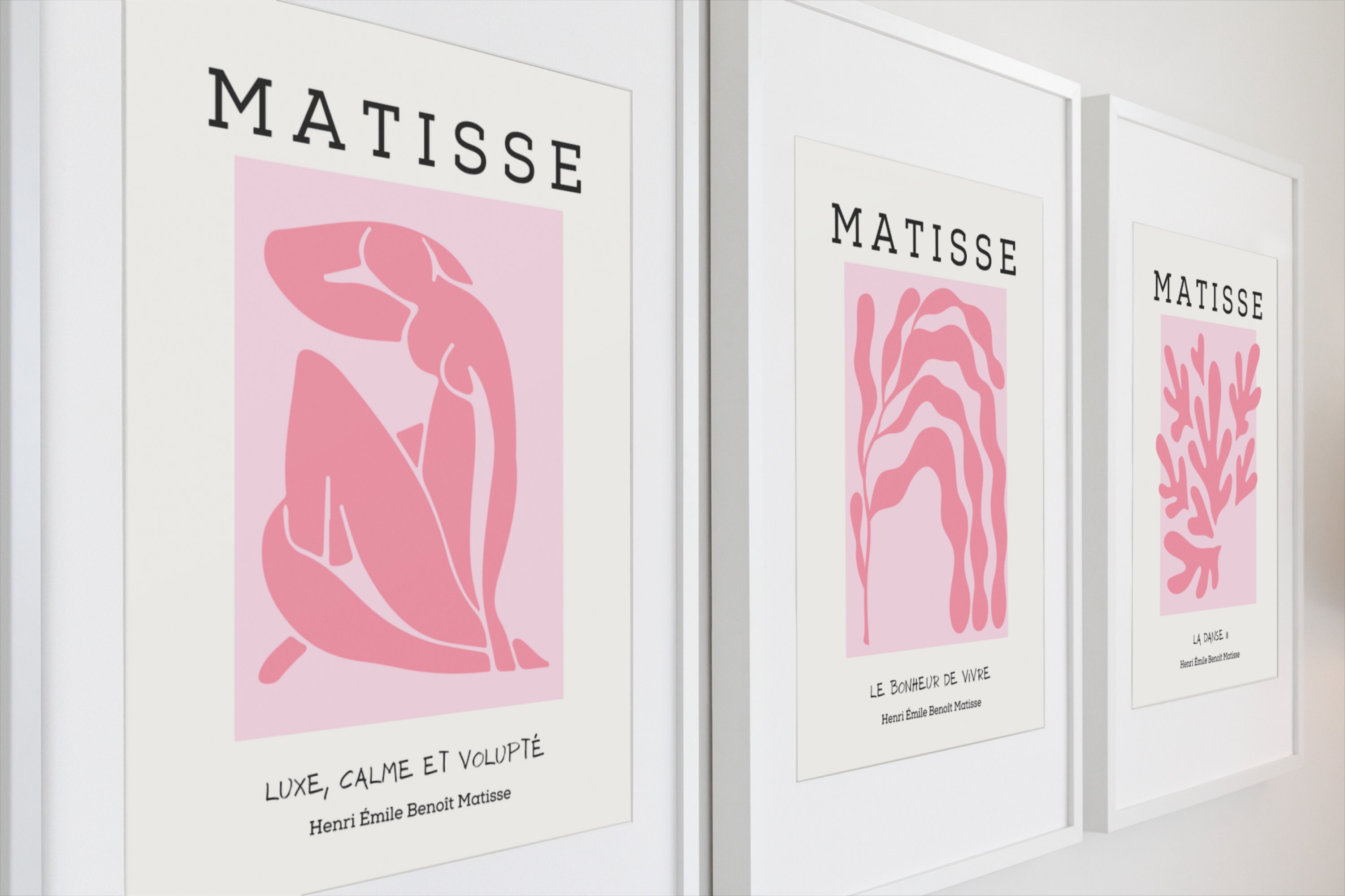 Set of 3 Pink Matisse Prints. Matisse Print Set. Exhibition Poster ...