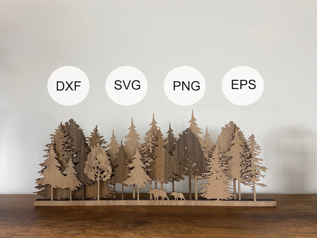 Digital File, Wood Layered Forest Digital Download, 7 Layer Wood Wall ...