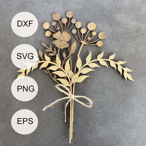 Digital File Wood Flowers Laser Cut File Floral Decor CNC - Etsy