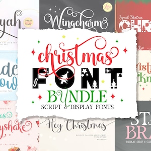 Christmas Font Bundle, Handwritten Font, Script Font, Swash Font, Font ...