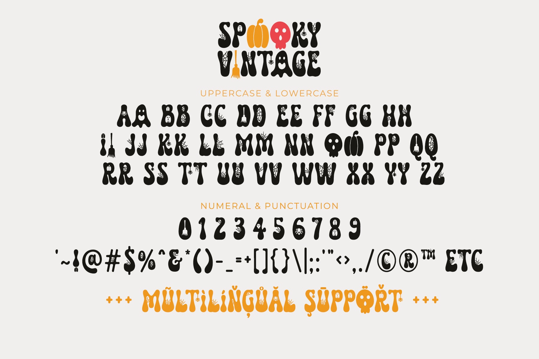 Spooky Vintage Font, Retro Font, Halloween Font, Groovy Font ...