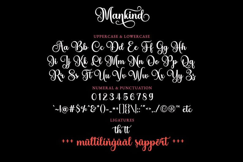 Mankind Font, Handwritten Font, Script Font, Swash Font, Tail Font ...