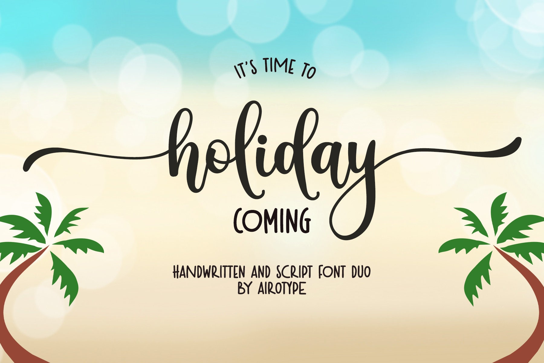 Holiday Coming Font, Handwritten Font, Script Font, Swash Font, Tail ...