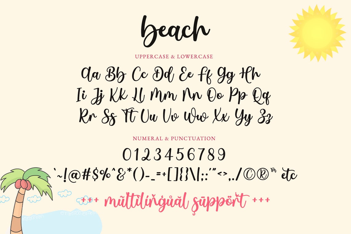 Beach Font, Script Font, Handwritten Font, Handwriting Font, Cursive ...