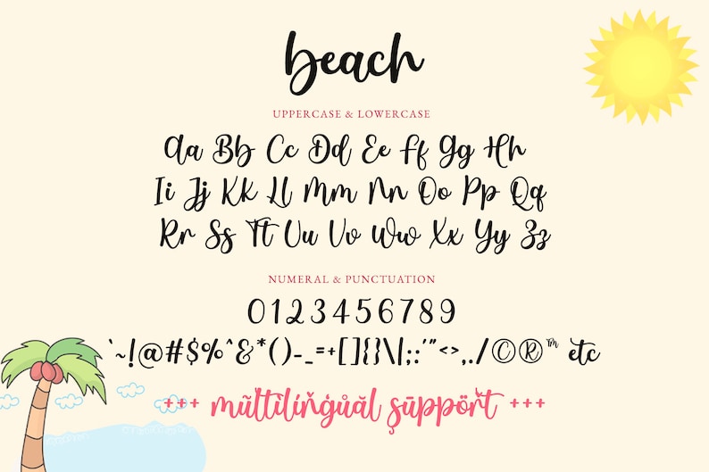 Beach Font, Script Font, Handwritten Font, Handwriting Font, Cursive ...
