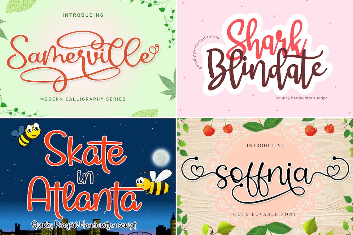 Love Cute Font Bundle, Script Font, Handwritten Font, Wedding Font ...