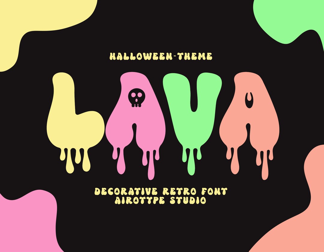 Lava Font, Retro Font, Dripping Font, Halloween Font, Drip Letters ...