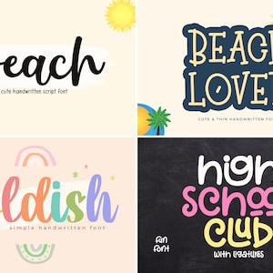 Handwritten Font Bundle, Cute Font, School Font, Script Font ...