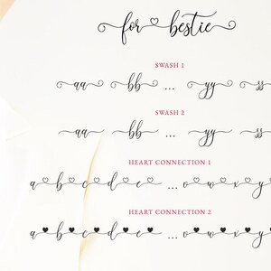 For Bestie Font, Script Font, Handwritten Font, Valentines Font, Heart ...