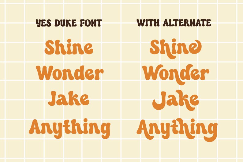 Yes Duke Font, Cute Font, Retro Font, Kids Font, Vintage Font, Groovy ...