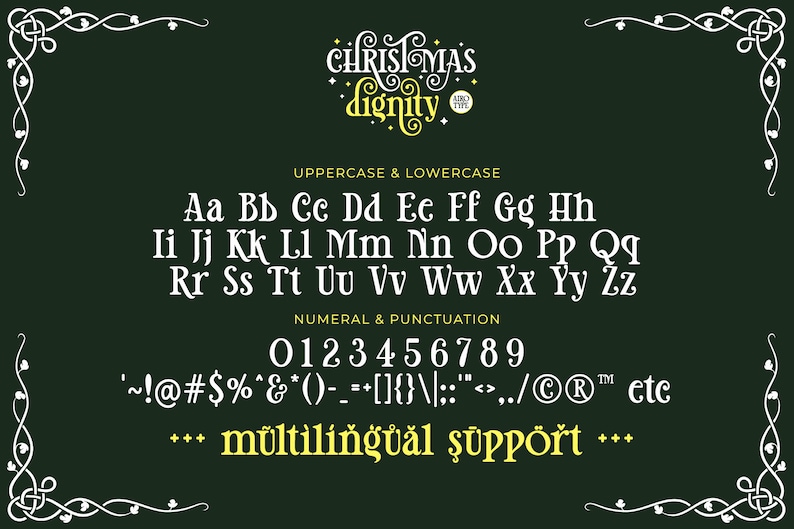Christmas Dignity Font, Serif Font, Winter Font, Swirl Font, Swirl ...