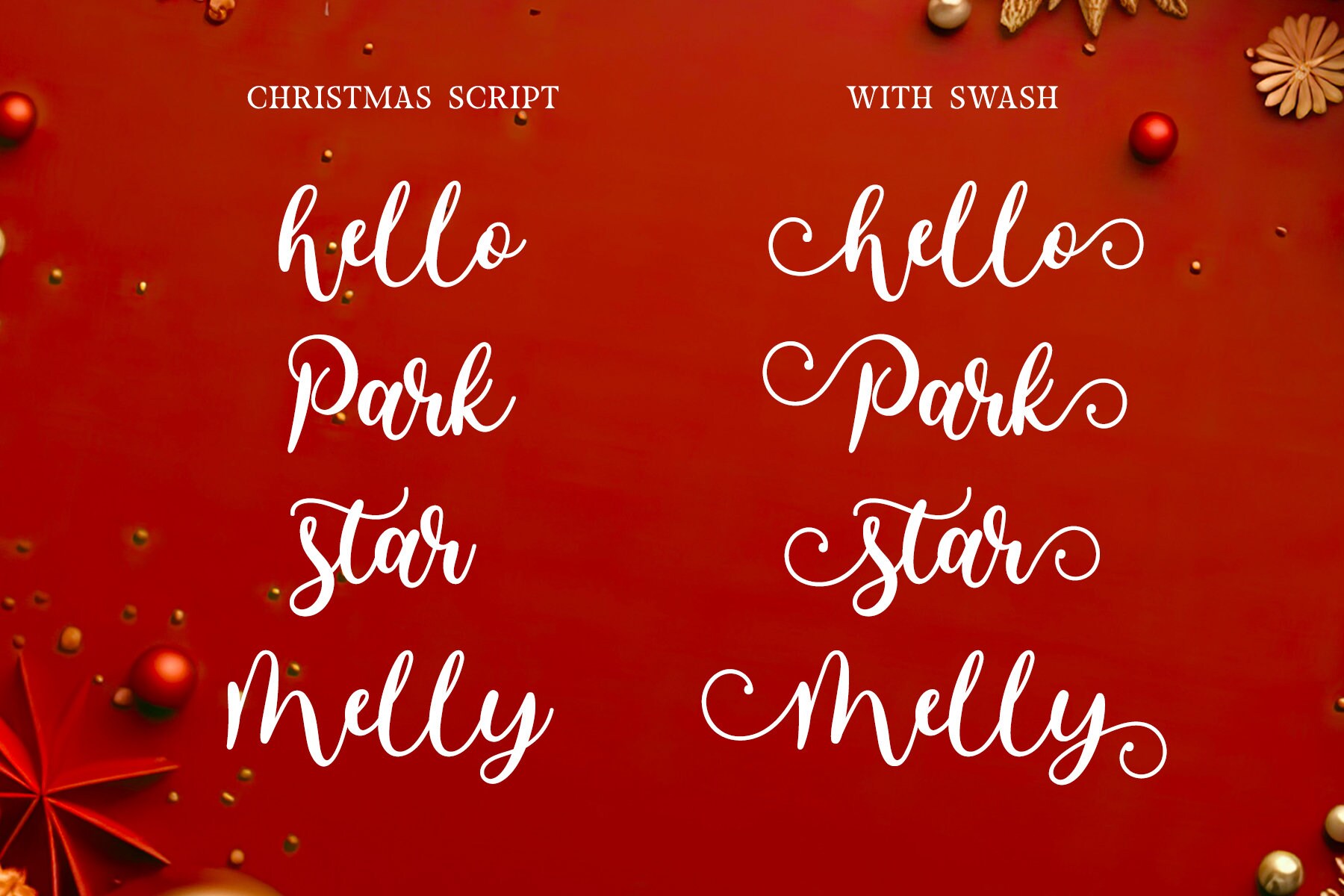 Christmas Script Font, Handwritten Font, Tail Font, Swash Font, Thin ...