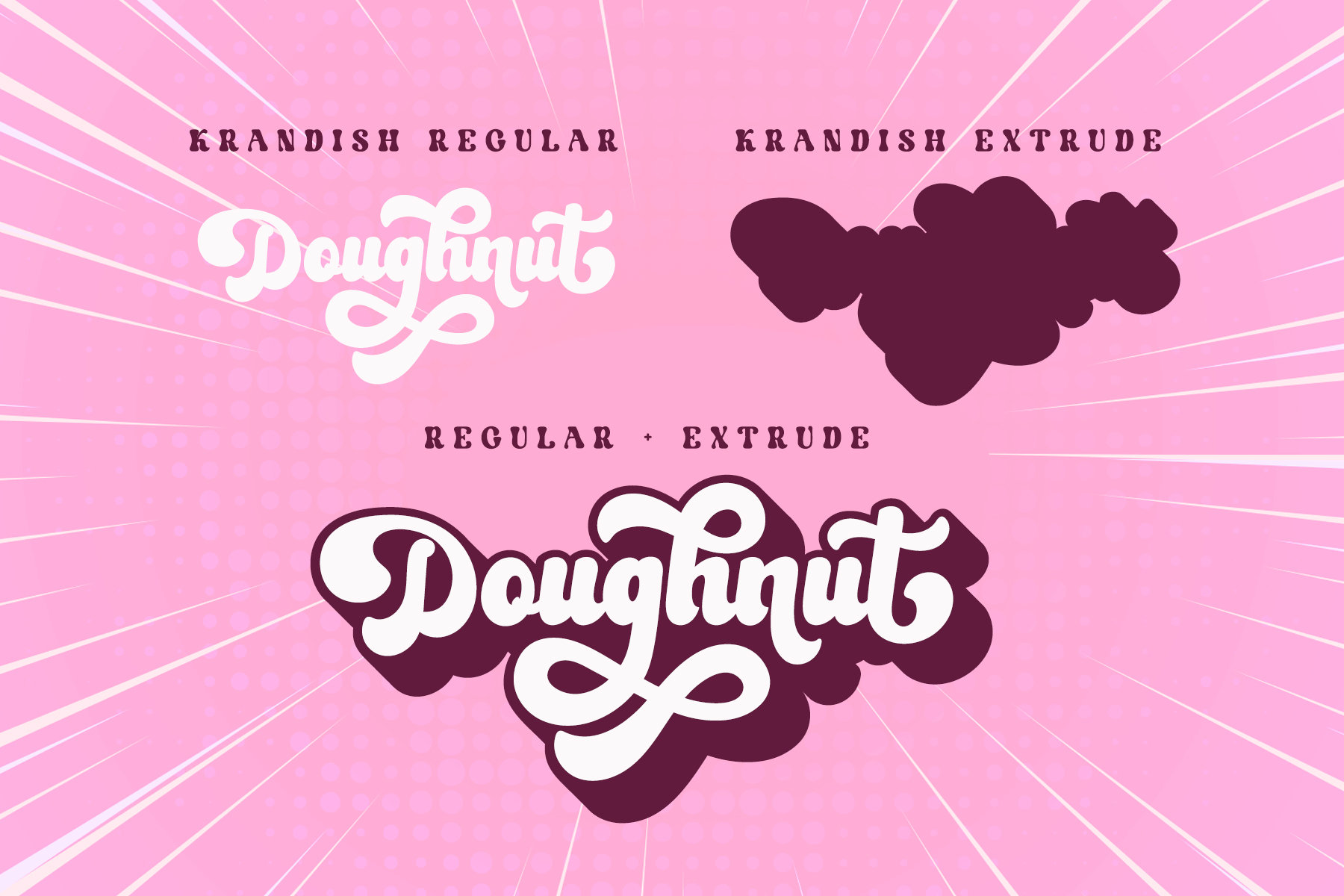 Krandish Font, Script Font, Vintage Font, Retro Font, Groovy Font, Boho ...