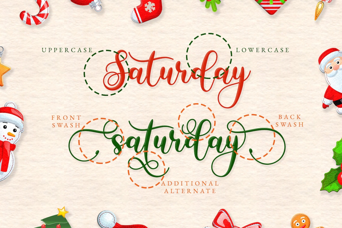 Sunday Christmas Font, Cursive Font, Handwritten Font, Cricut Font ...