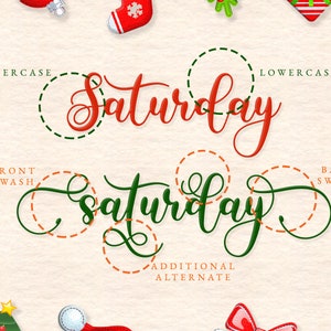 Sunday Christmas Font, Cursive Font, Handwritten Font, Cricut Font ...