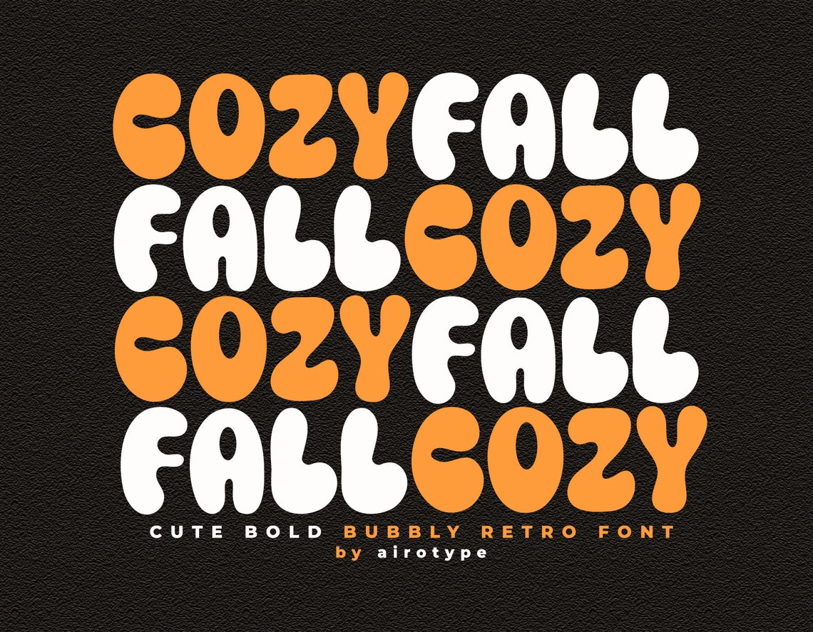 Cozy Fall Font, Retro Font, Vintage Font, Groovy Font, Boho Font, Bold ...