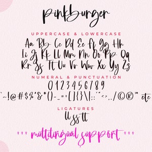 Pink Burger Font, Handwritten Font, Script Font, Signature Font ...