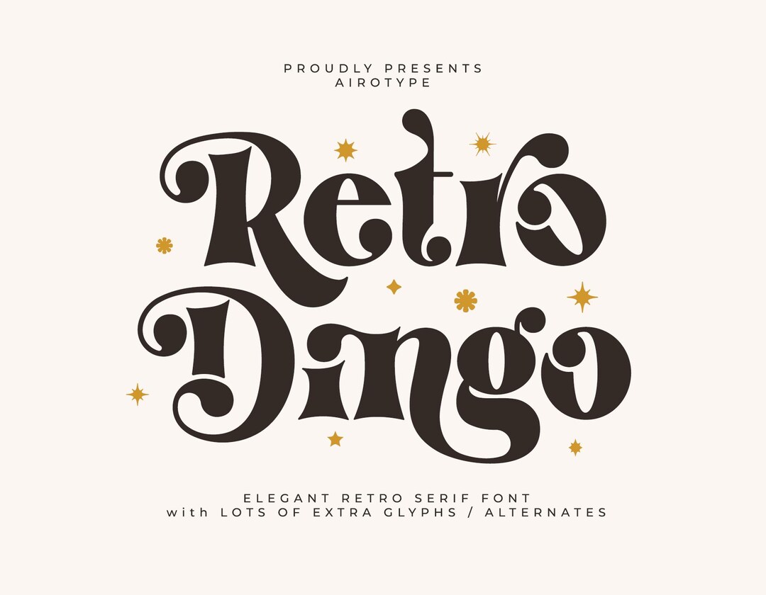 Retro Dingo Font, Serif Font, Retro Font, Vintage Font, Bold Modern ...