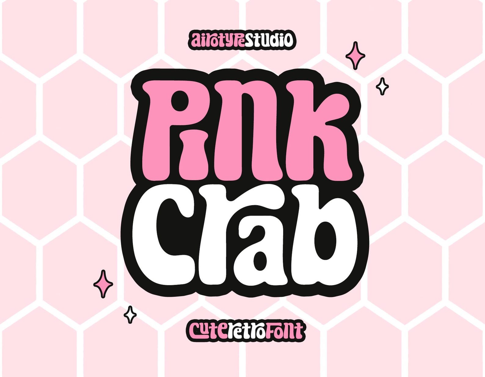 Pink Crab Font, Retro Font, Vintage Font, Boho Font, Cute Font, Festive ...