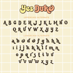 Yes Duke Font, Cute Font, Retro Font, Kids Font, Vintage Font, Groovy ...