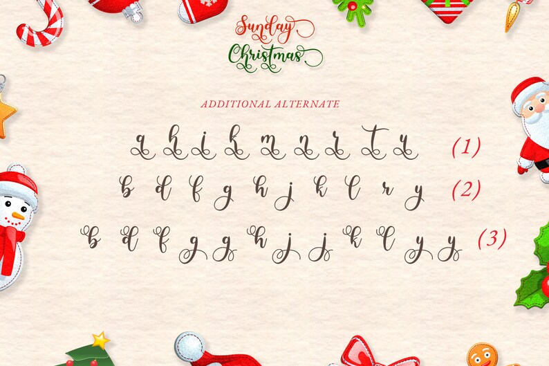 Sunday Christmas Font, Cursive Font, Handwritten Font, Cricut Font ...
