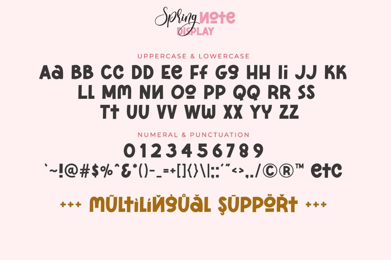 Spring Note Font Duo, Handwritten Font, Script Font, Cursive Font, Bouncy Font, Simple Font ...