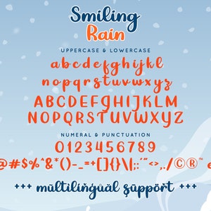 Smiling Rain Font, Bold Font Script, Cute Font, Kids Font, School Font ...