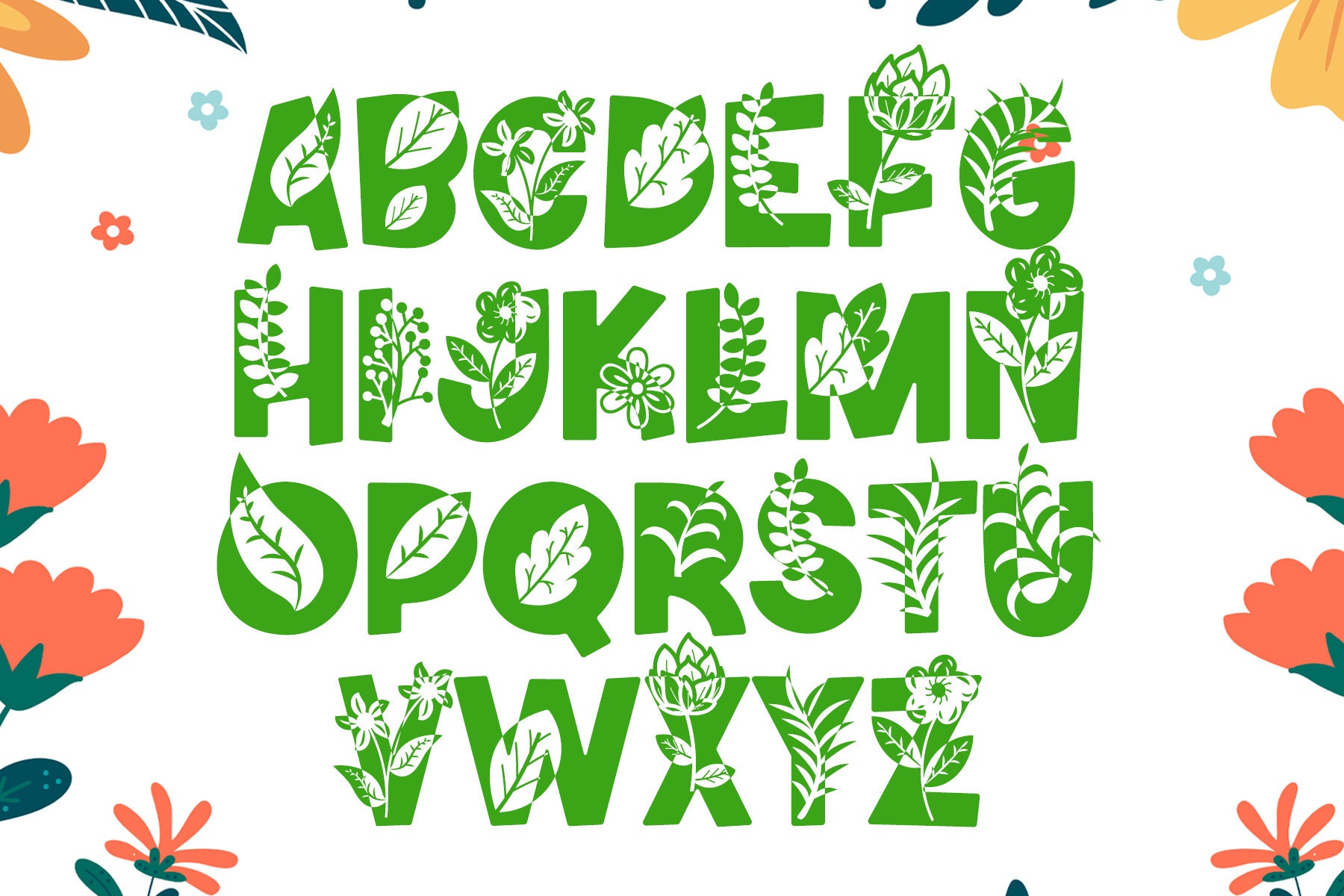 Fall Vibes Font, Autumn Font, Fall Font, Decorative Font, Leaf Flower ...