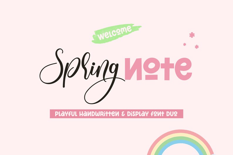 Spring Note Font Duo Handwritten Font Script Font Cursive - Etsy