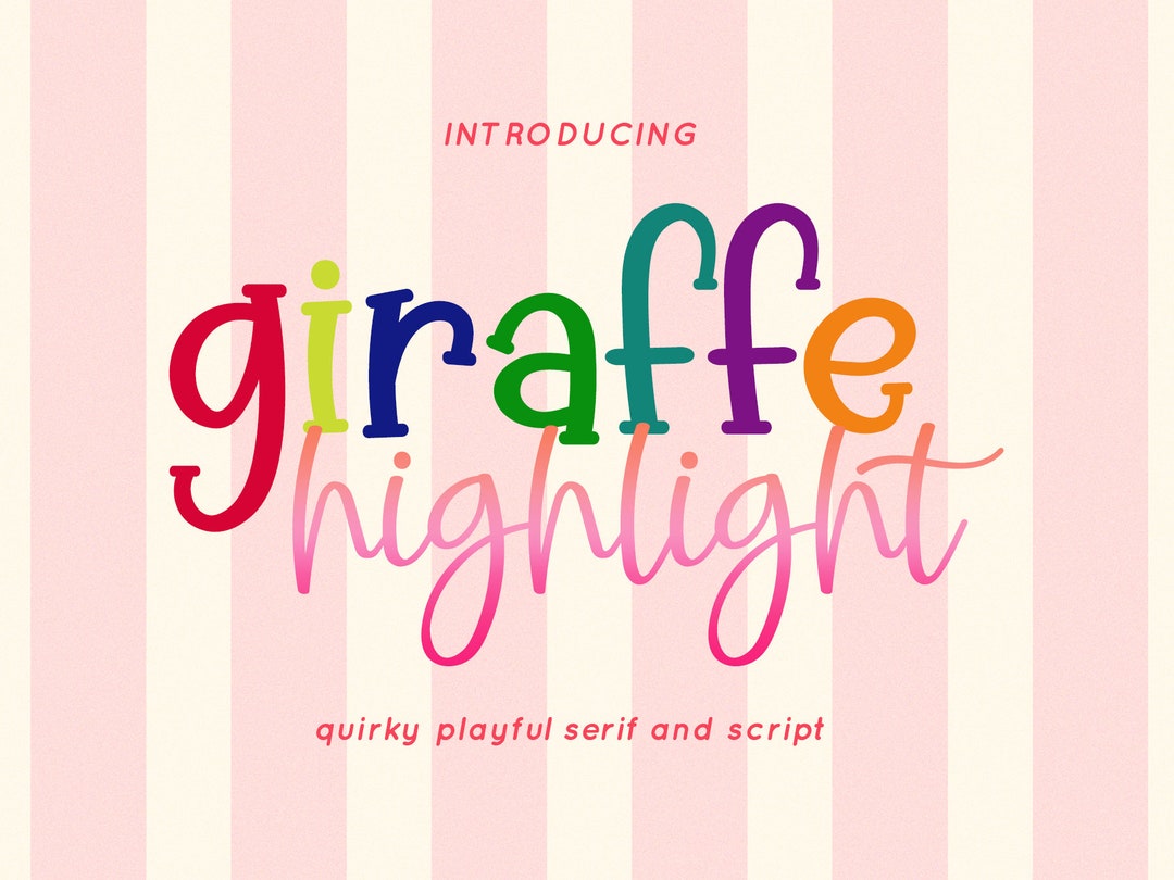 Giraffe Highlight Font Duo, Handwritten Font, Script Font, Wedding Font ...