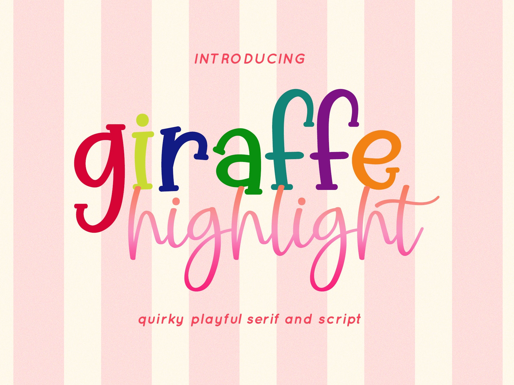 Giraffe Highlight Font Duo, Handwritten Font, Script Font, Wedding Font ...