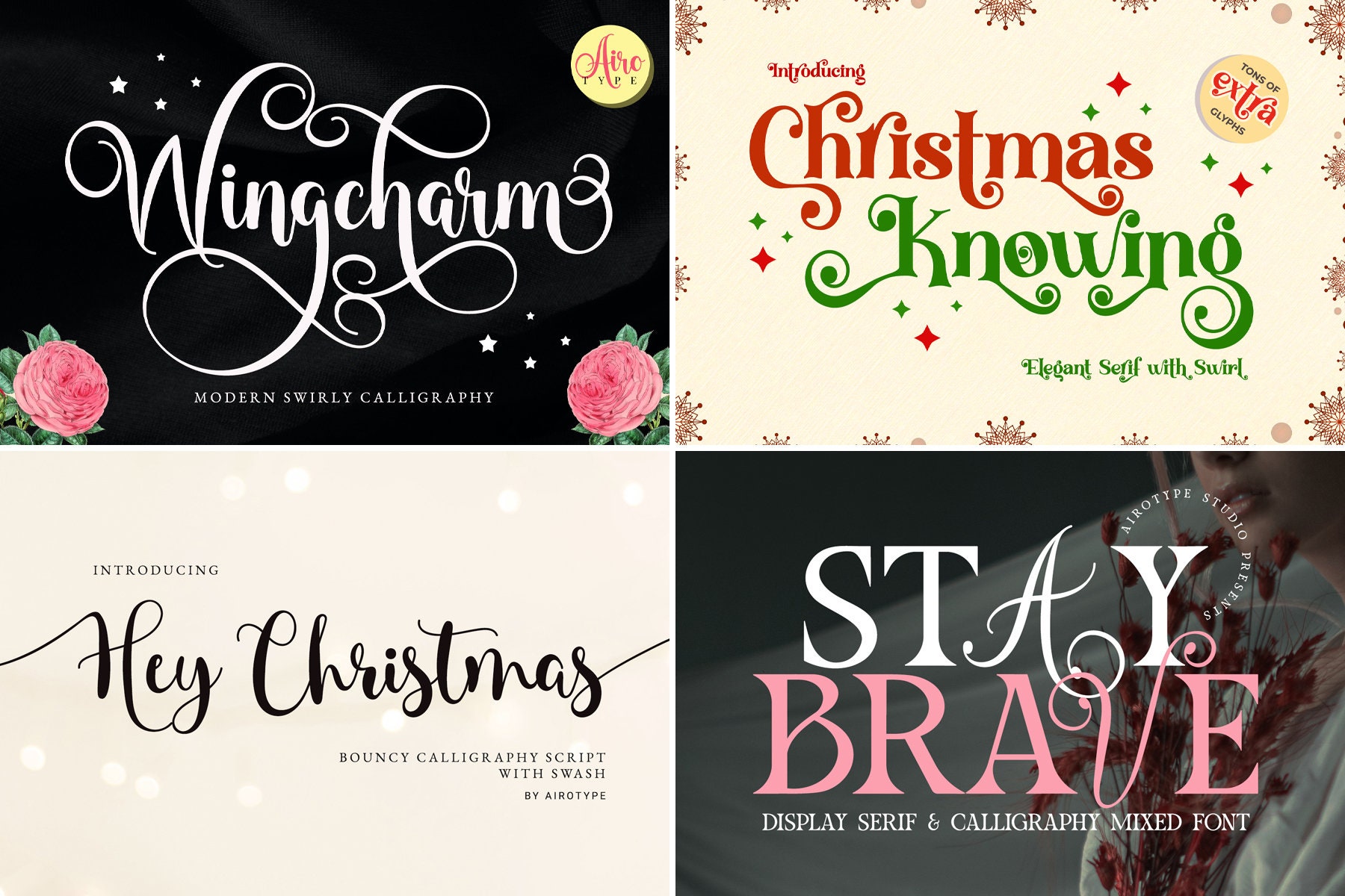 Christmas Font Bundle, Handwritten Font, Script Font, Swash Font, Font ...