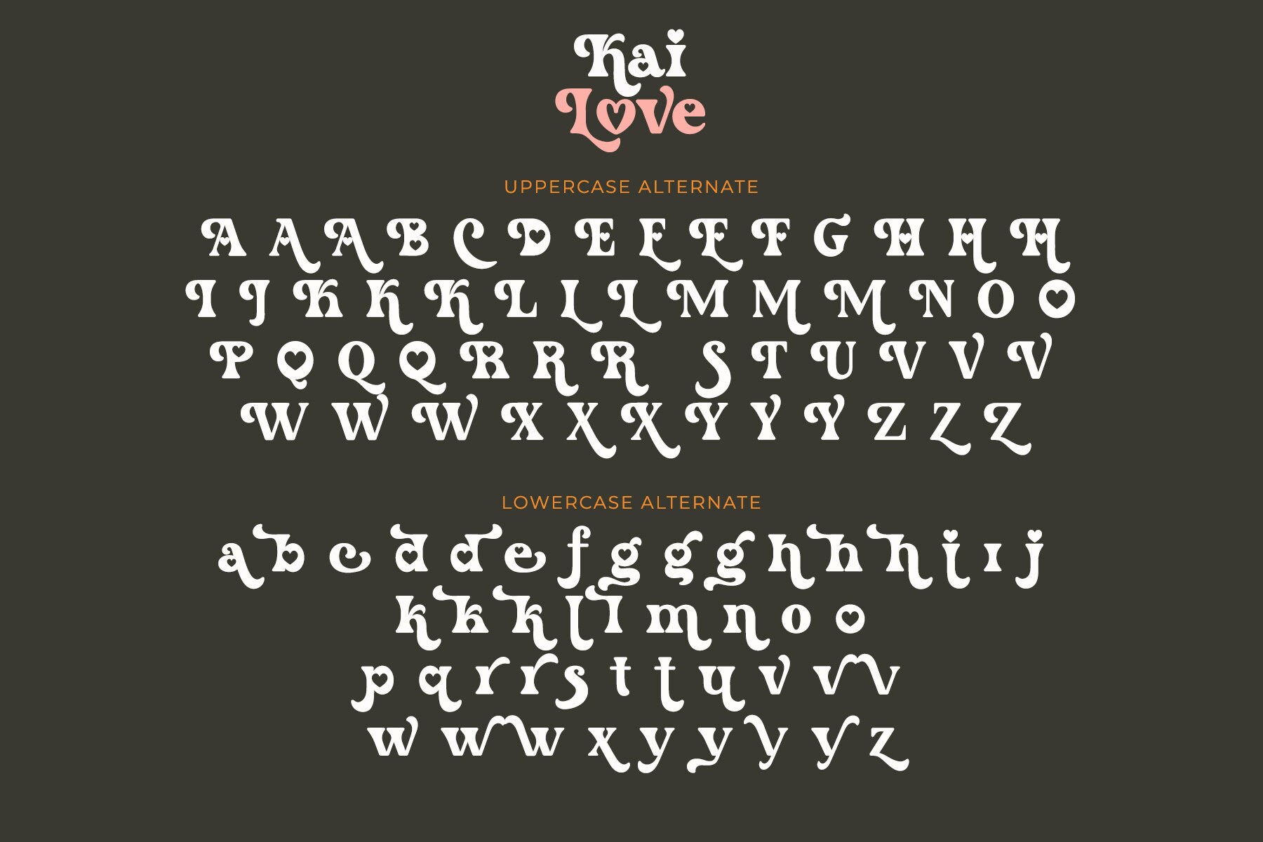 Kai Love Font, Retro Font, Serif Font, Valentines Font, Heart Font ...