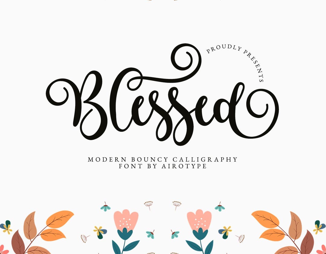 Blessed Font, Script Font, Calligraphy Font, Handwritten Font ...