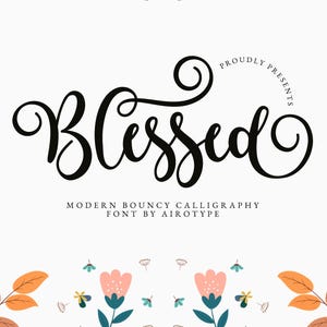 Blessed Font, Script Font, Calligraphy Font, Handwritten Font ...