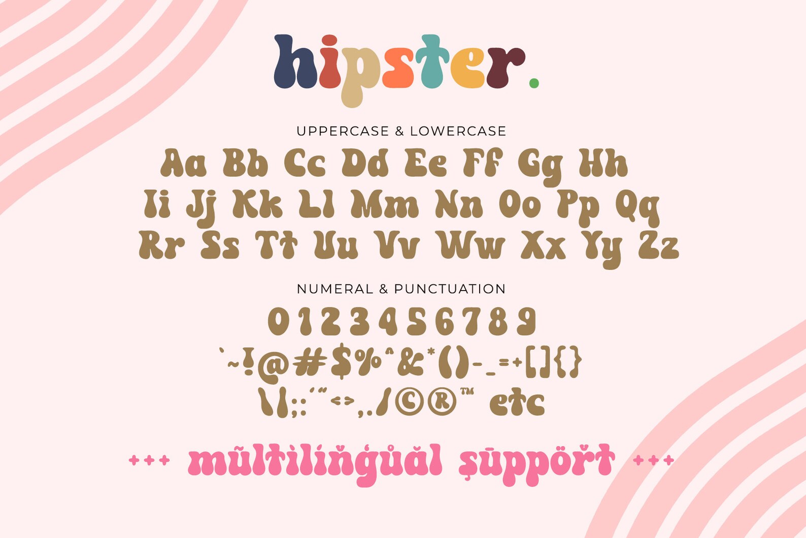 Hipster Font, Retro Font, Groovy Font, Vintage Font, Bold Font, Cute ...
