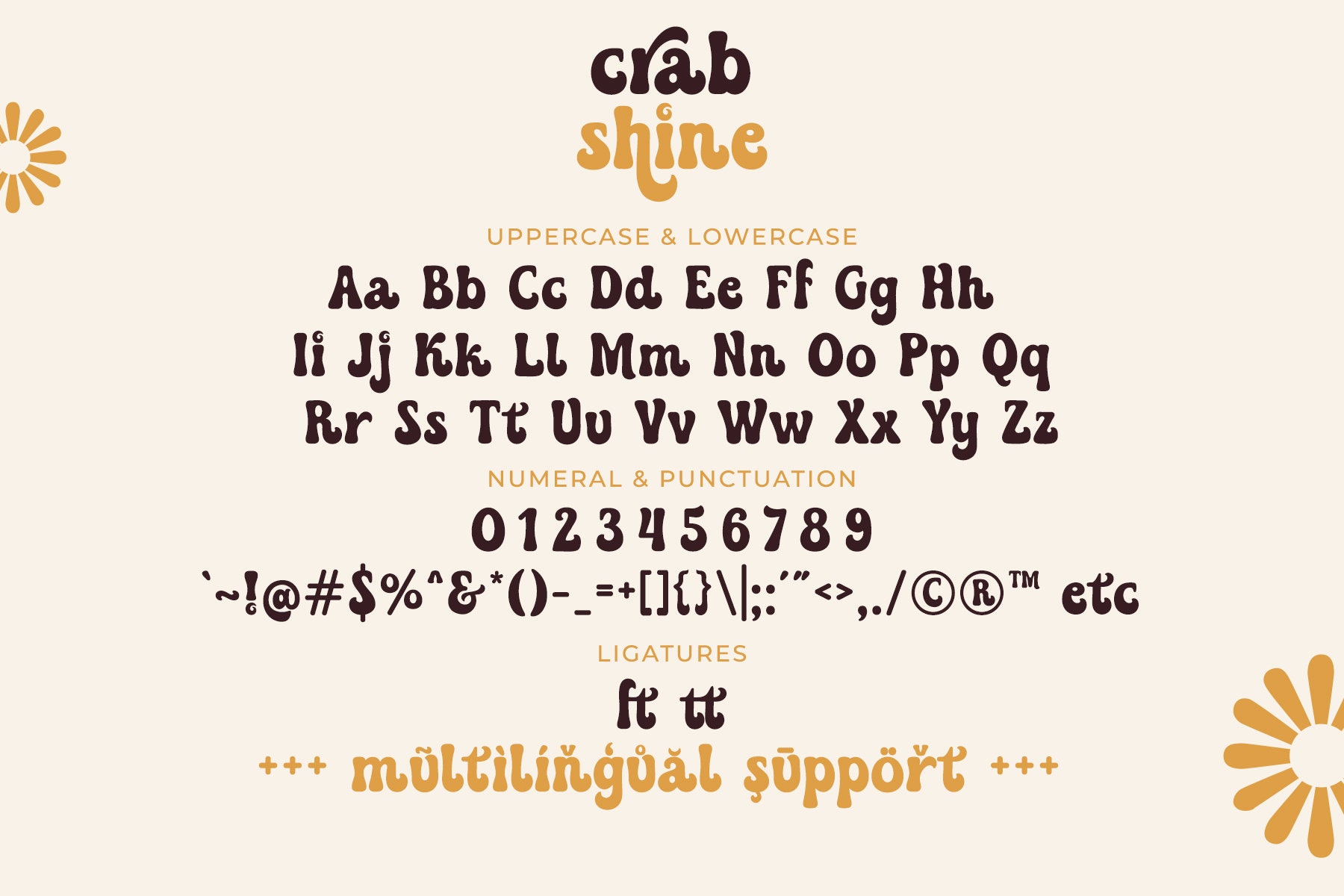 Crab Shine Font, Retro Font, Vintage Font, Groovy Font, Cute Font, Fun ...