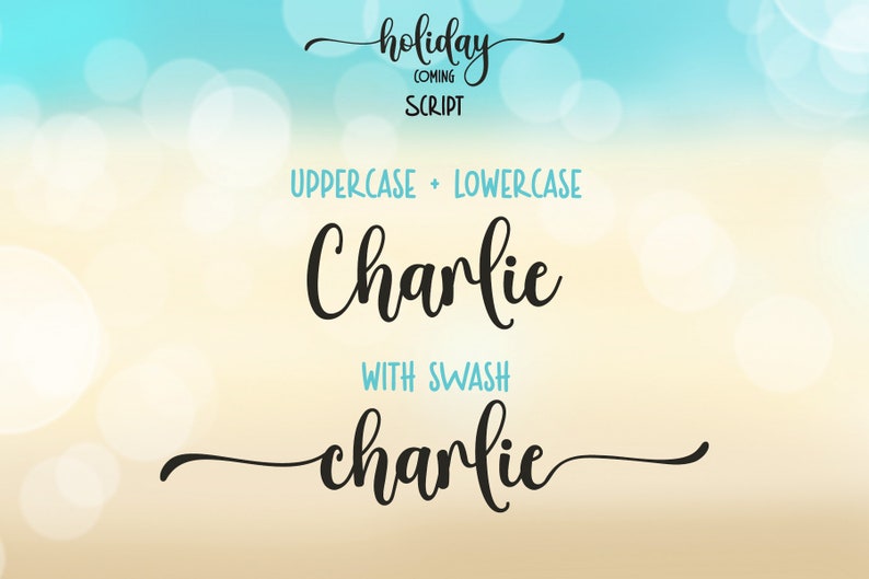 Holiday Coming Font, Handwritten Font, Script Font, Swash Font, Tail ...