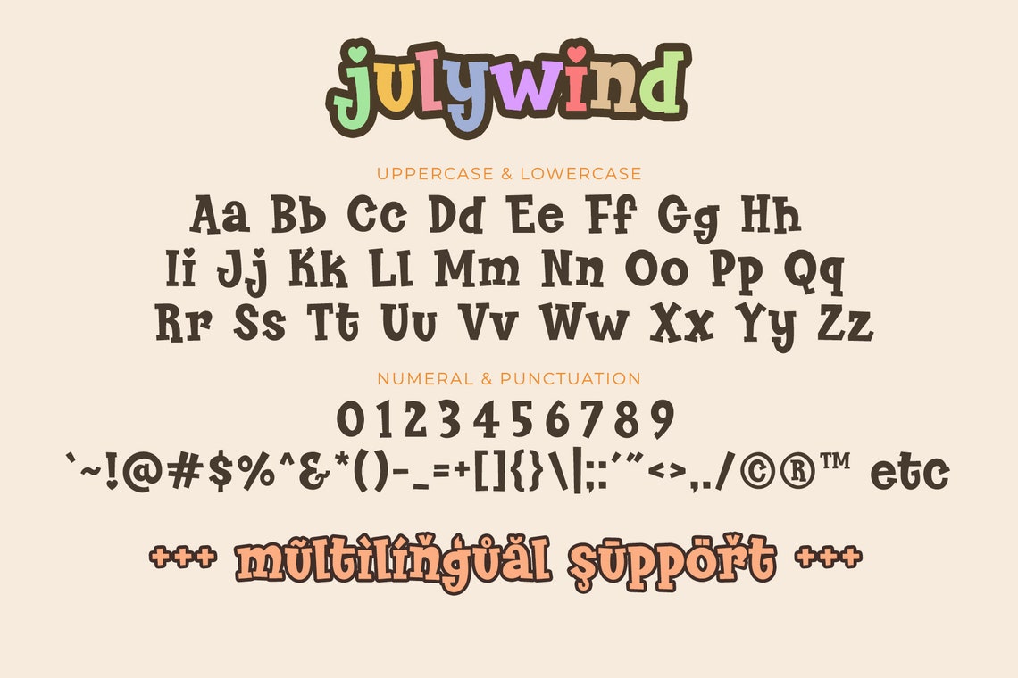 July Wind Font, Cute Font, Kids Font, School Font, Serif Font, Playful ...