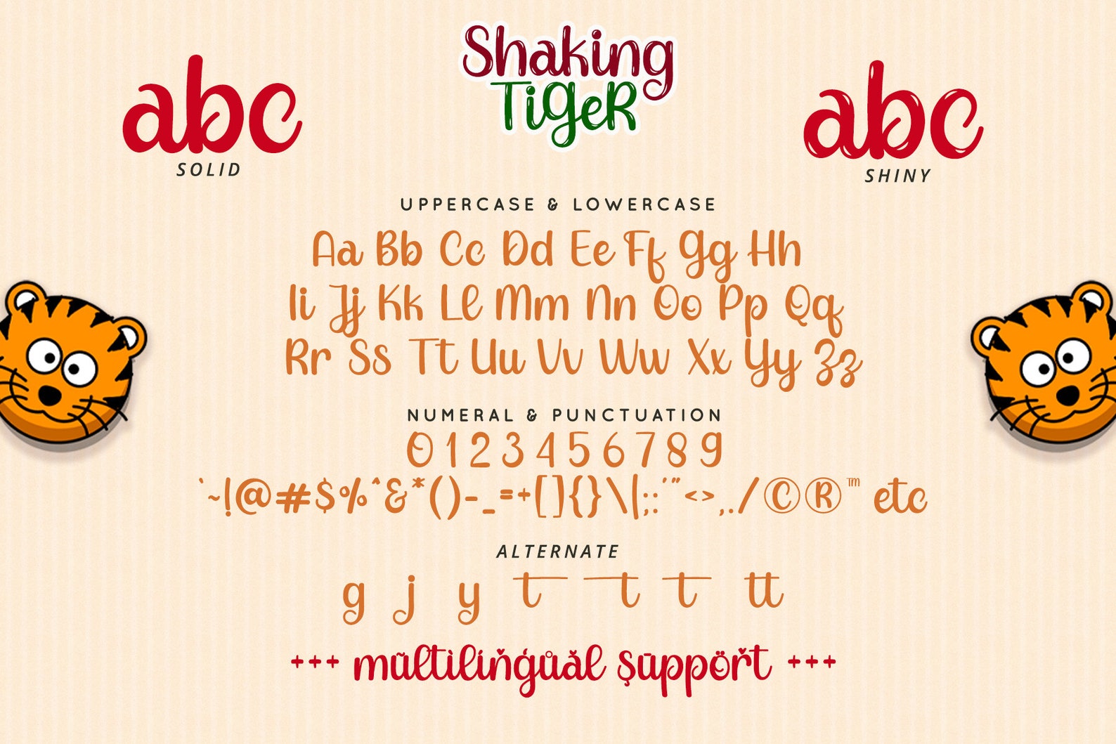 Shaking Tiger Font Handwritten Font Shiny Font Script Font | Etsy