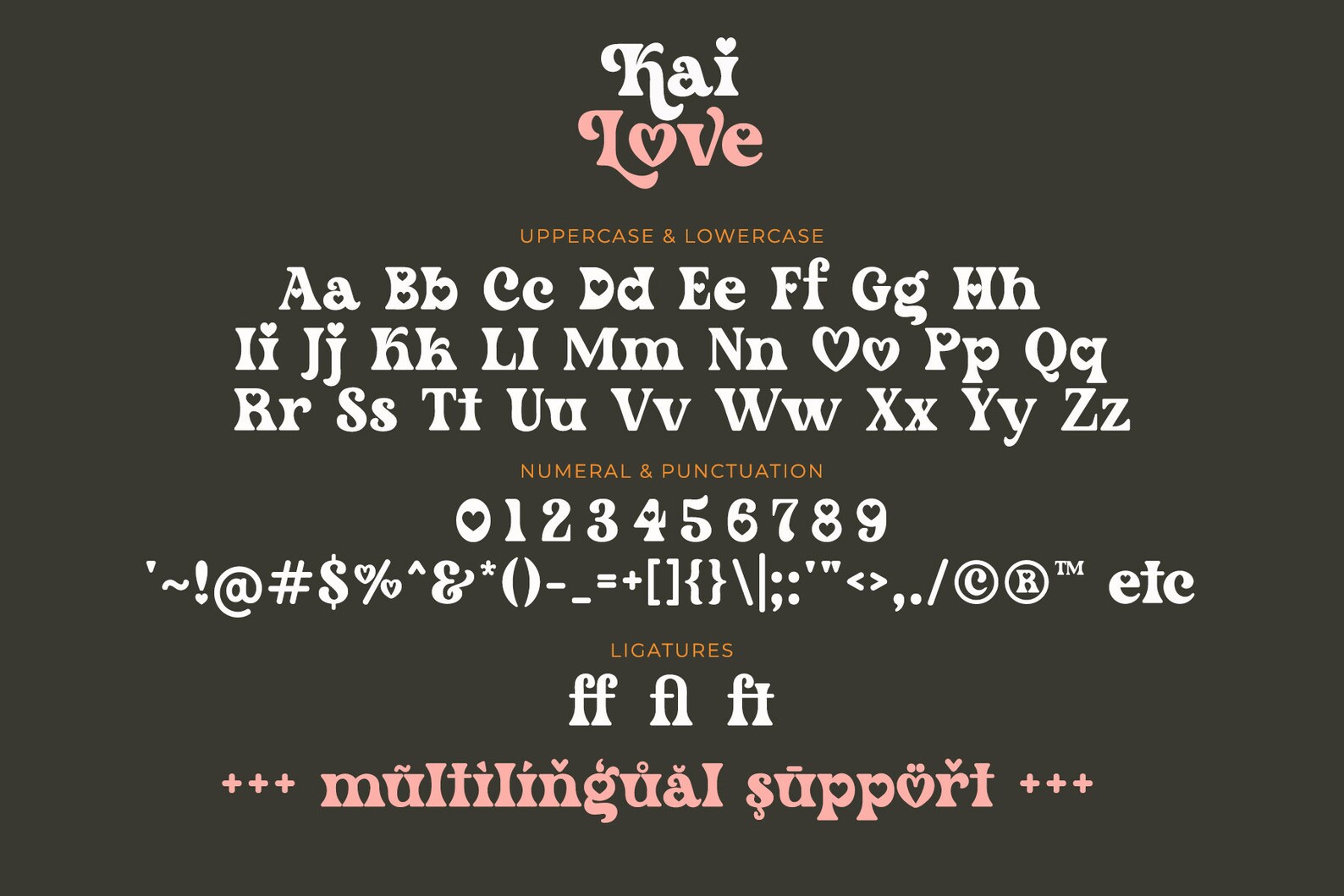 Kai Love Font, Retro Font, Serif Font, Valentines Font, Heart Font ...