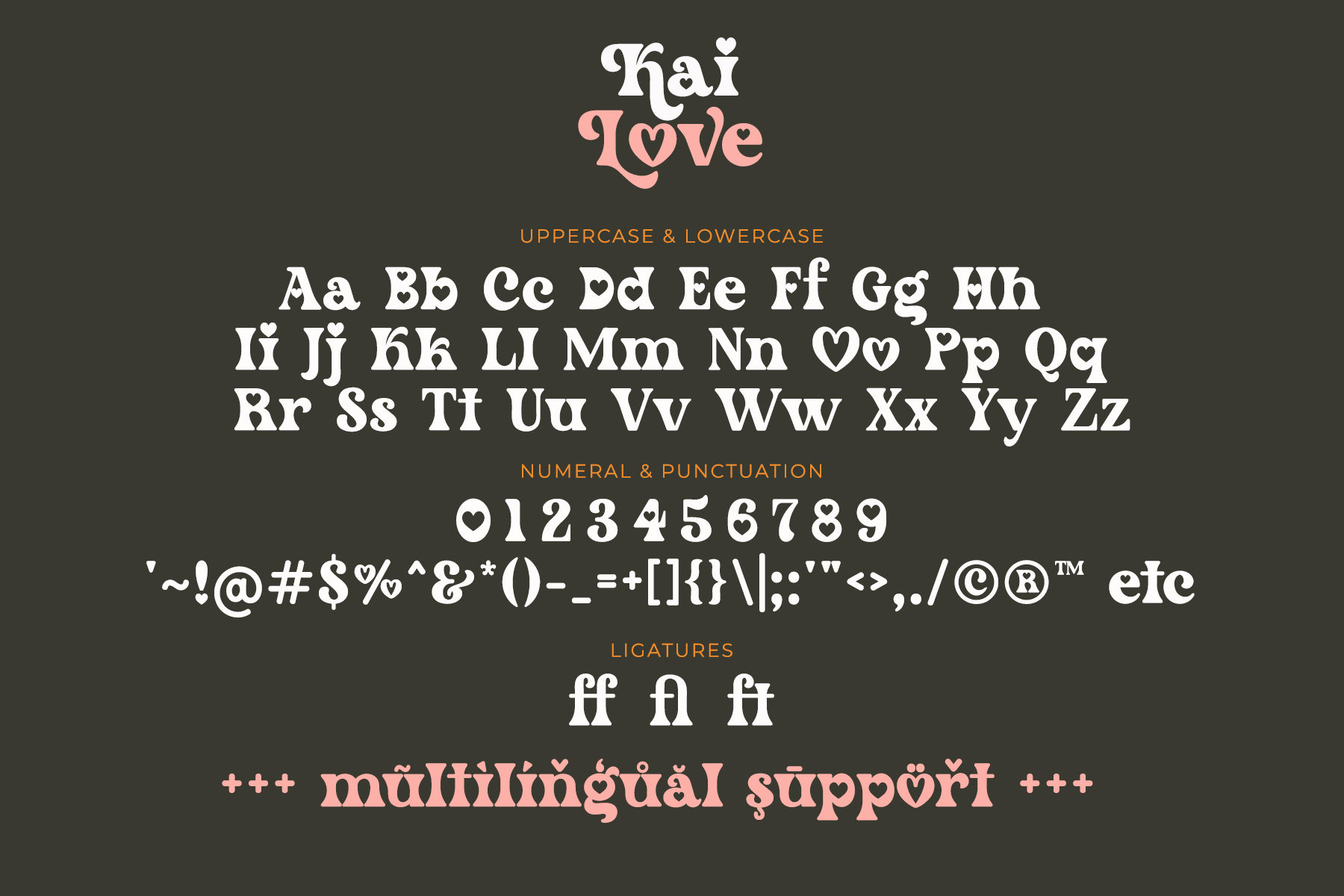 Kai Love Font, Retro Font, Serif Font, Valentines Font, Heart Font ...